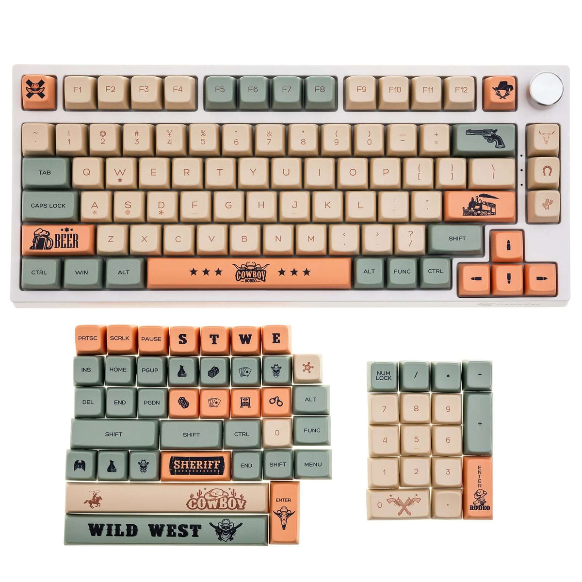 Gamakay SDA Profile PBT Keycaps set- West Cowboy Theme