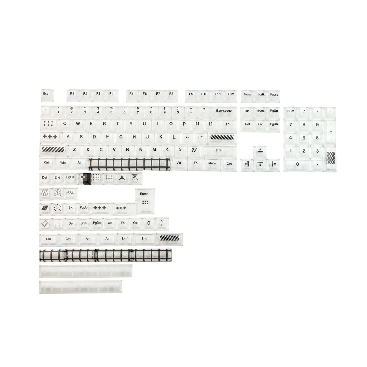 GamaKay KCA Profile Transparent Keycaps Set