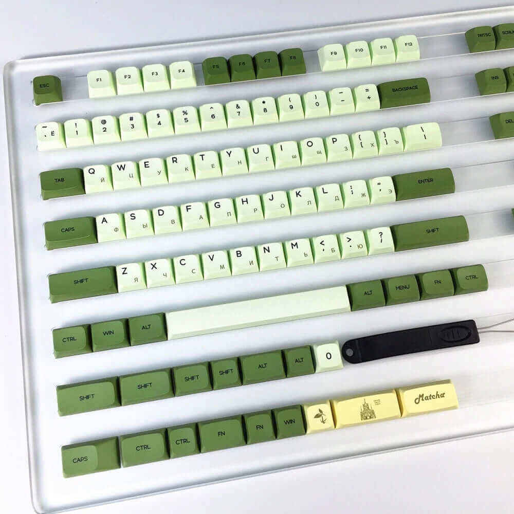 Languages style 124 Keys Matcha Keycaps Set