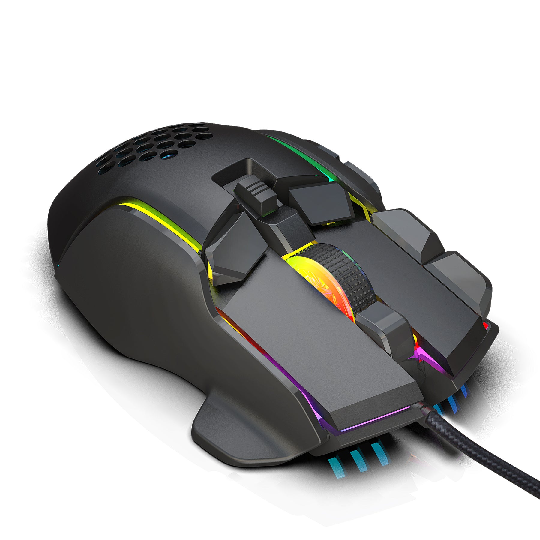 HXSJ S700 10 Keys Wired RGB Gaming Mouse Macro Programming