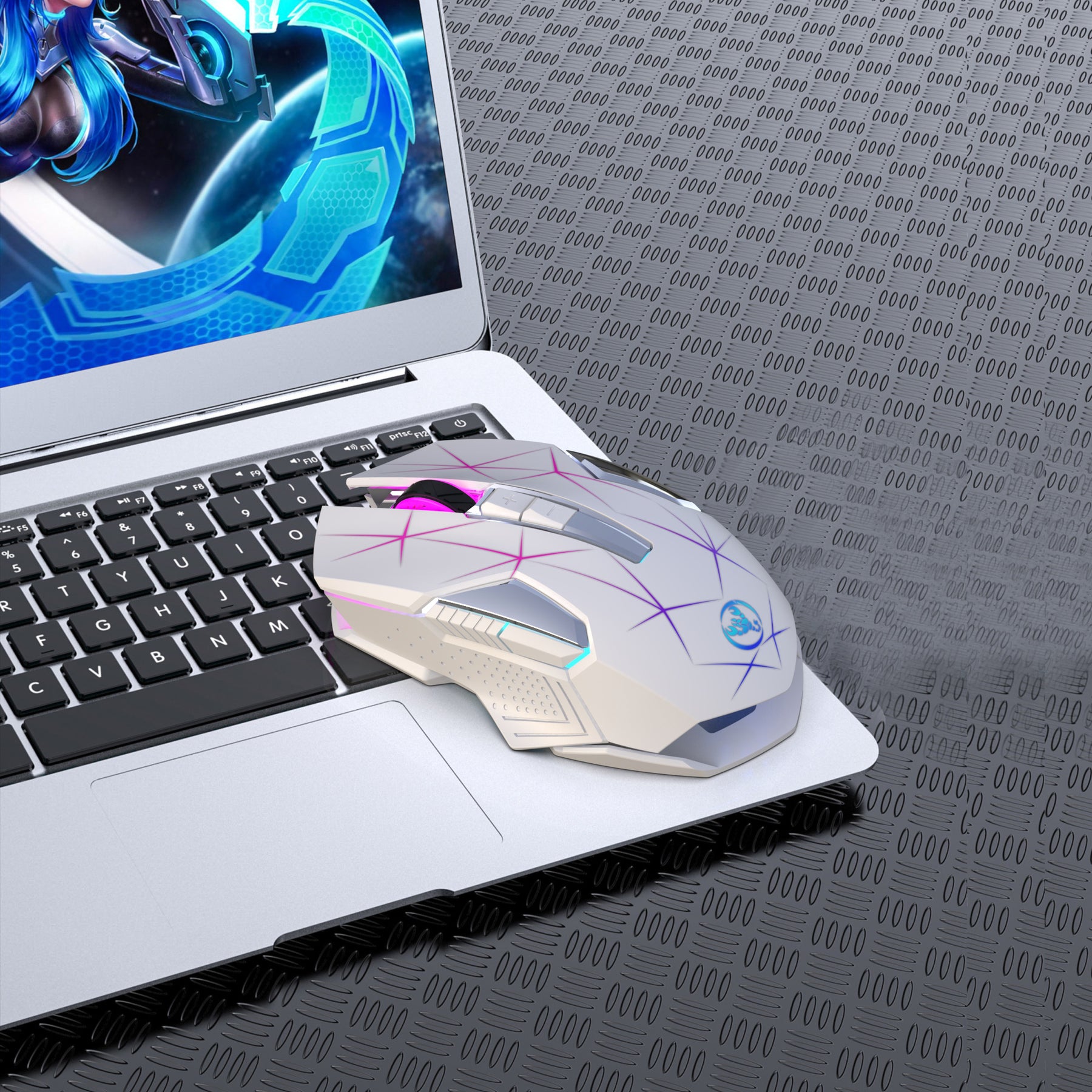 HXSJ T300 2.4G Wireless RGB Gaming Mouse 1000-2400DPI